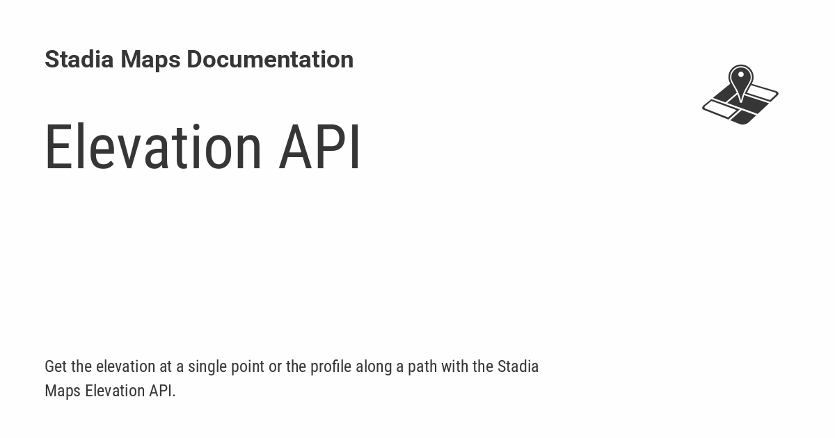 Elevation API - Stadia Maps Documentation