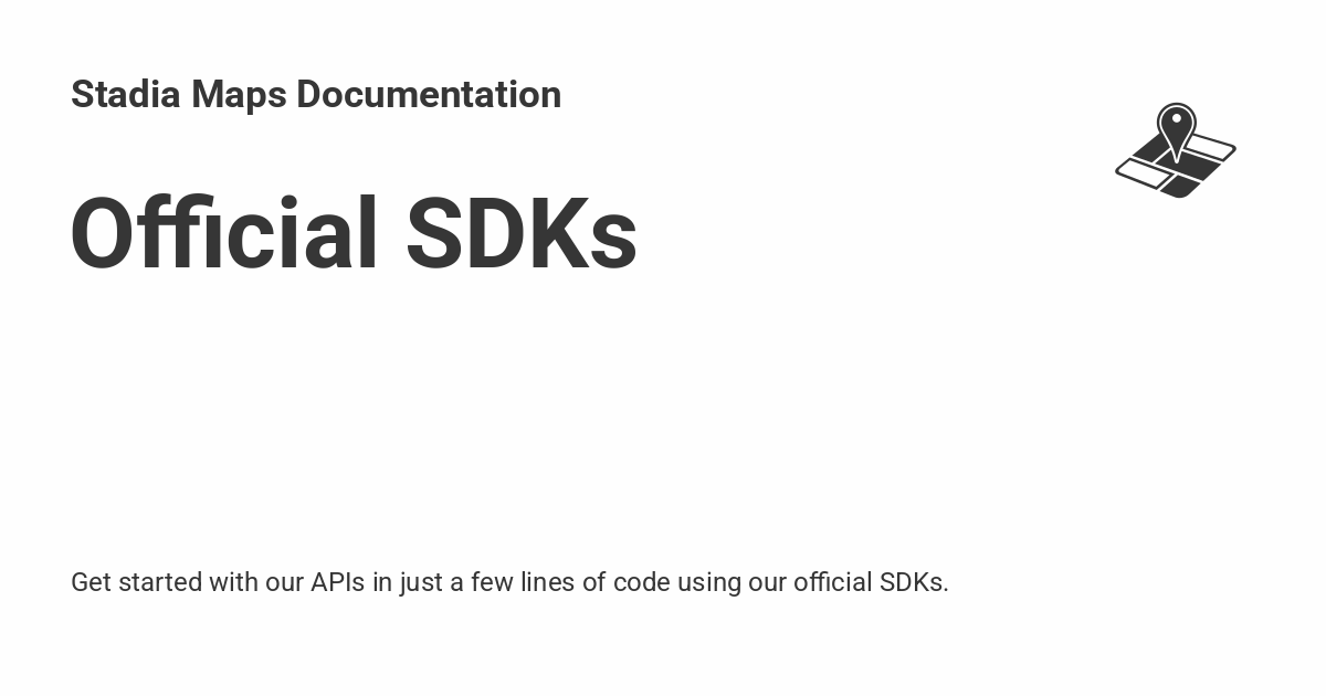 Official SDKs - Stadia Maps Documentation