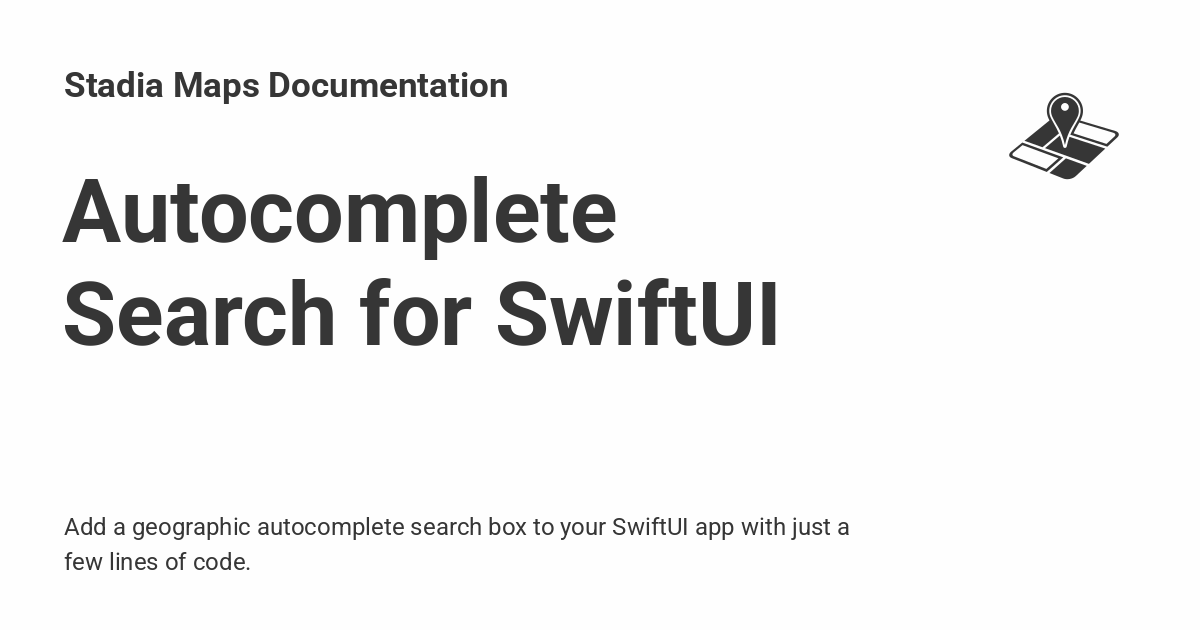 Autocomplete Search For Swiftui Stadia Maps Documentation 0178